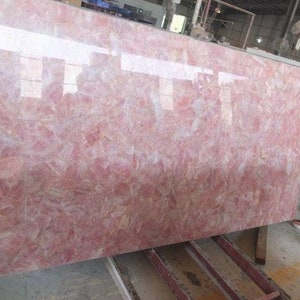 Pink Rose Quartz Dining Table / Rose Quartz Vanity Top / Rose Quartz ...