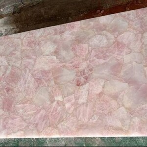 Pink Rose Quartz Dining Table / Rose Quartz Vanity Top / Rose Quartz ...
