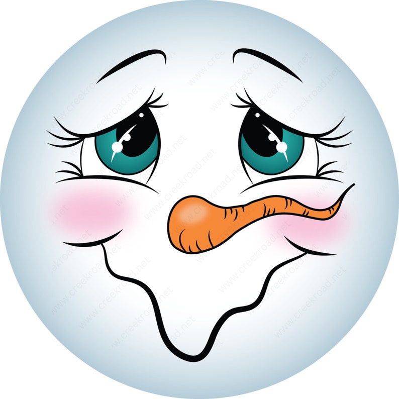 Snowman Face Teal Eyes Wreath Sign-holiday-sublimation-attachment-decor ...