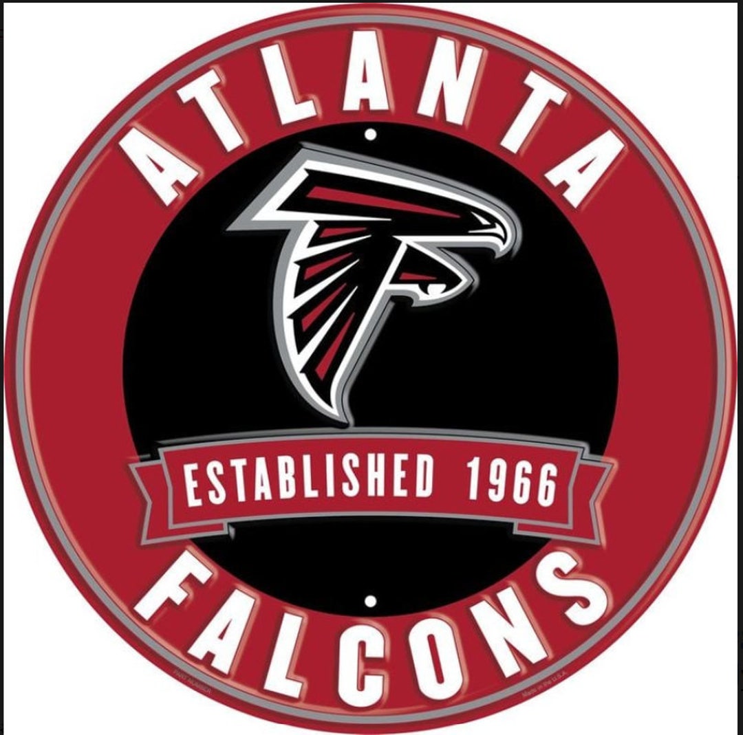 12" Diameter Atlanta Falcons Officially Licensed Pro Football Sign ...