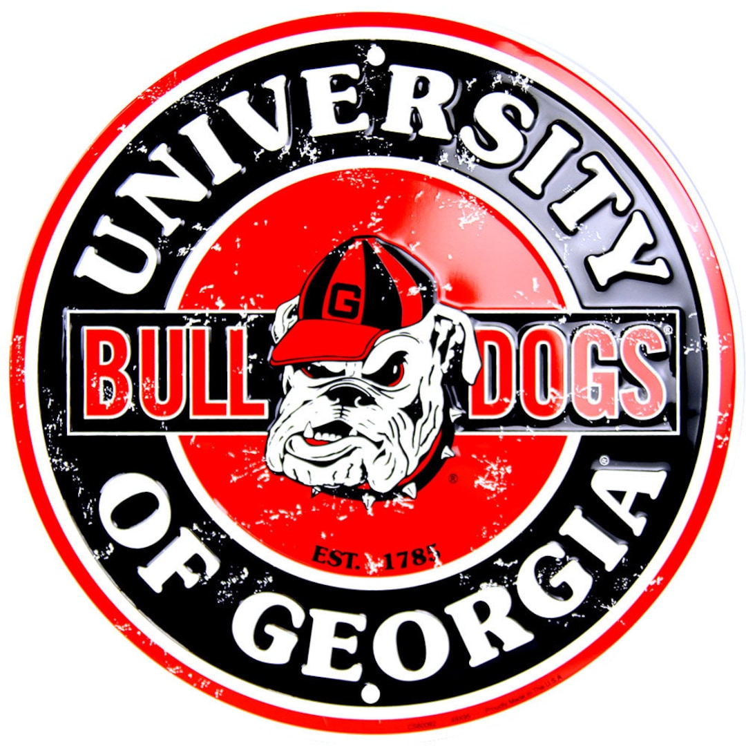 12" Diameter University of Georgia Officially Licensed Collegiate Sign ...