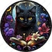Halloween Black Cat Book With Flowers Wreath Sign-halloween-sublimation ...