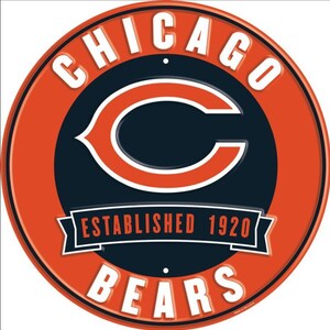 12" Diameter Chicago Bears Officially Licensed Pro Football Sign-sports ...