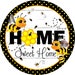 Home Sweet Home Bumble Bee Honeycomb Black Yellow Polka Dot Wreath Sign Sublimation-decor - Etsy