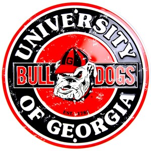 12" Diameter University of Georgia Officially Licensed Collegiate Sign ...