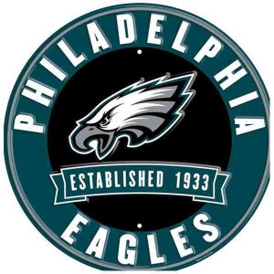 12" Diameter Philadelphia Eagles Officially Licensed Pro Football Sign ...
