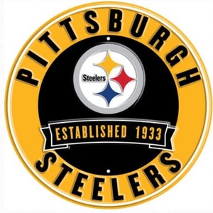 12" Diameter Pittsburg Steelers Officially Licensed Pro Football Sign ...