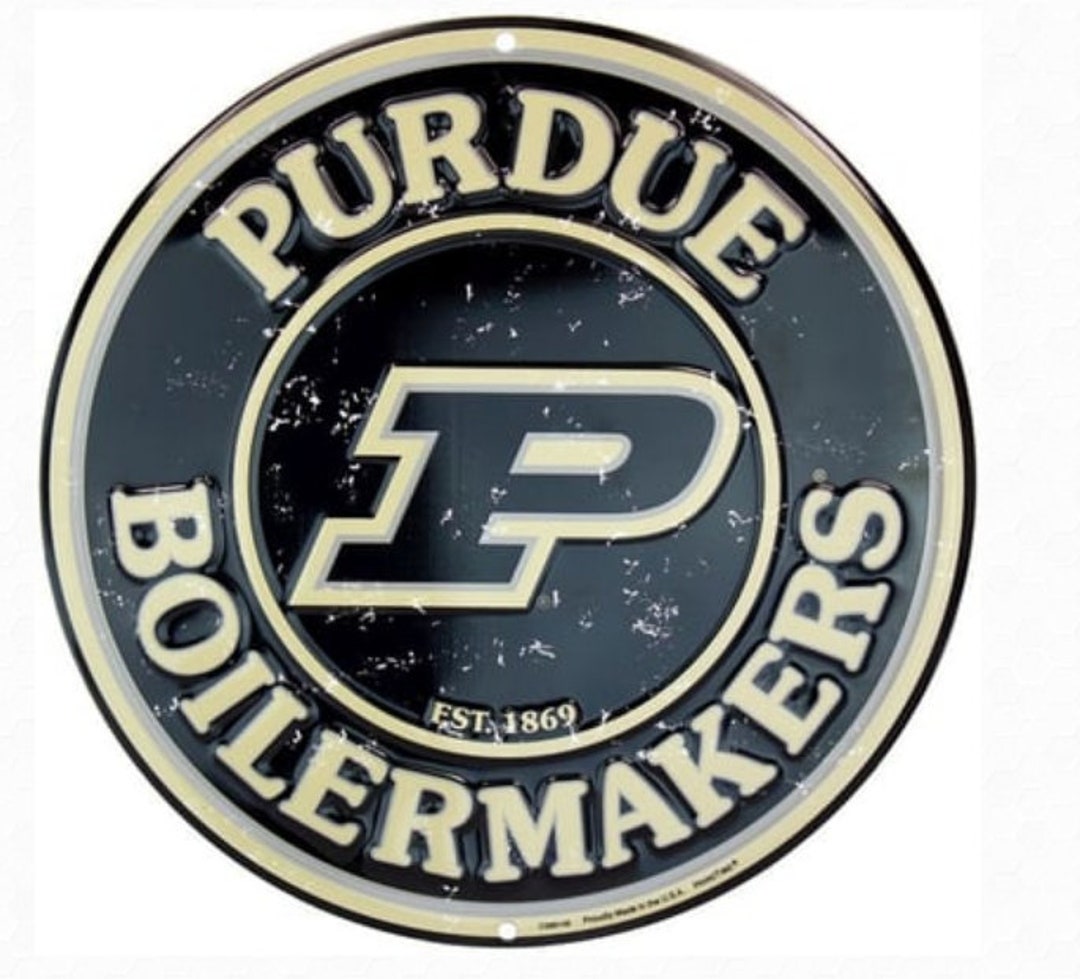 12" Diameter Purdue Boilermakers Officially Licensed Collegiate Sign ...