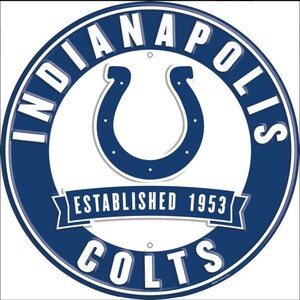 12" Diameter Indianapolis Colts Officially Licensed Pro Football Sign ...