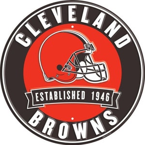 12" Diameter Cleveland Browns Officially Licensed Pro Football Sign ...