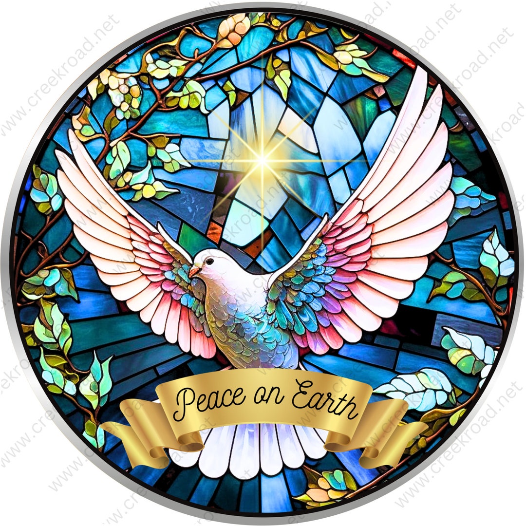 Peace on Earth Christmas Dove Wreath Sign-holiday-sublimation ...