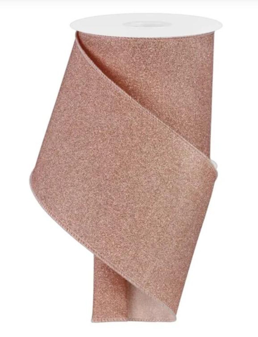 4" X 10yd Wired Ribbon-fine Glitter-rose Gold-rge1382h4 - Etsy