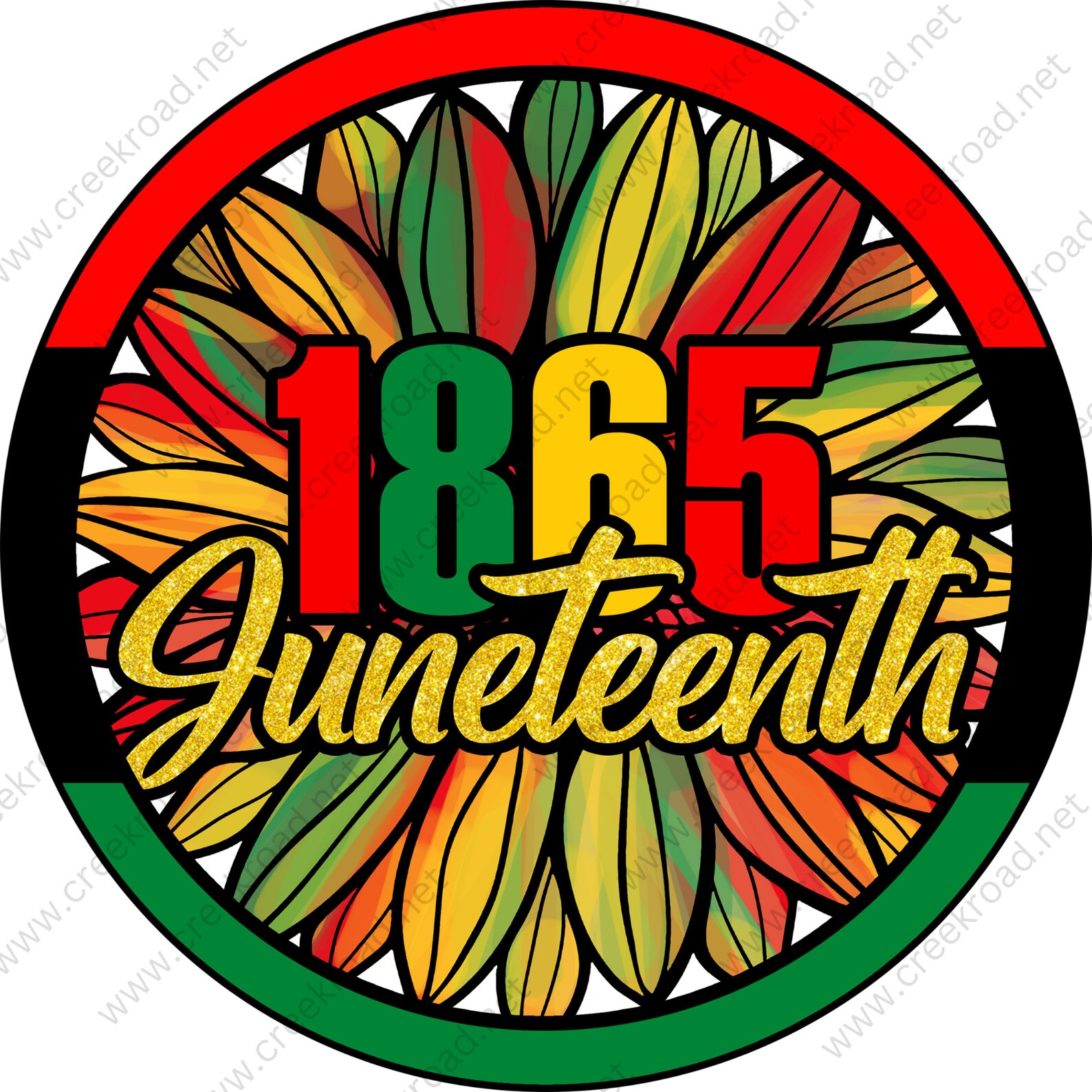 Juneteenth 1865 Colorful Wreath Sign-round-sublimation-aluminum ...