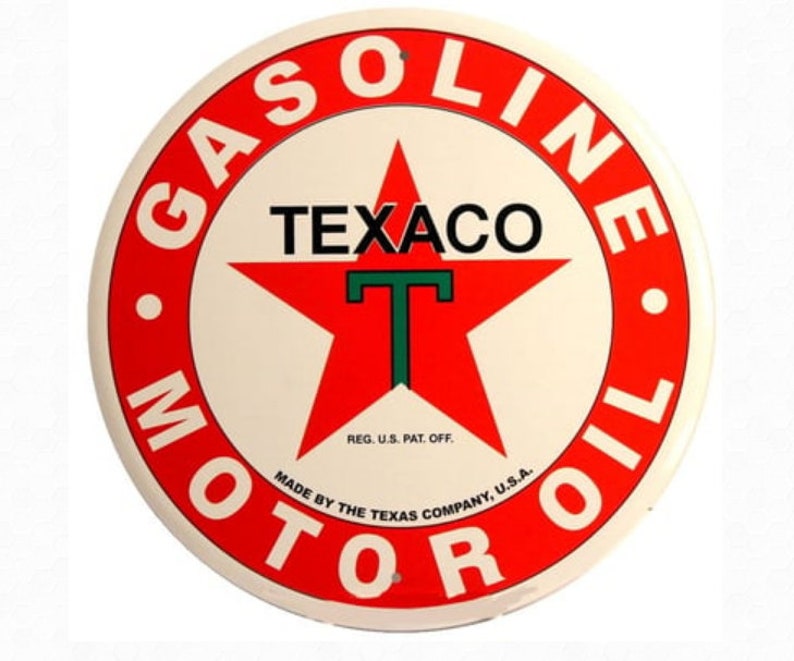 Texaco Logo 12 Inch Round Sign - Etsy