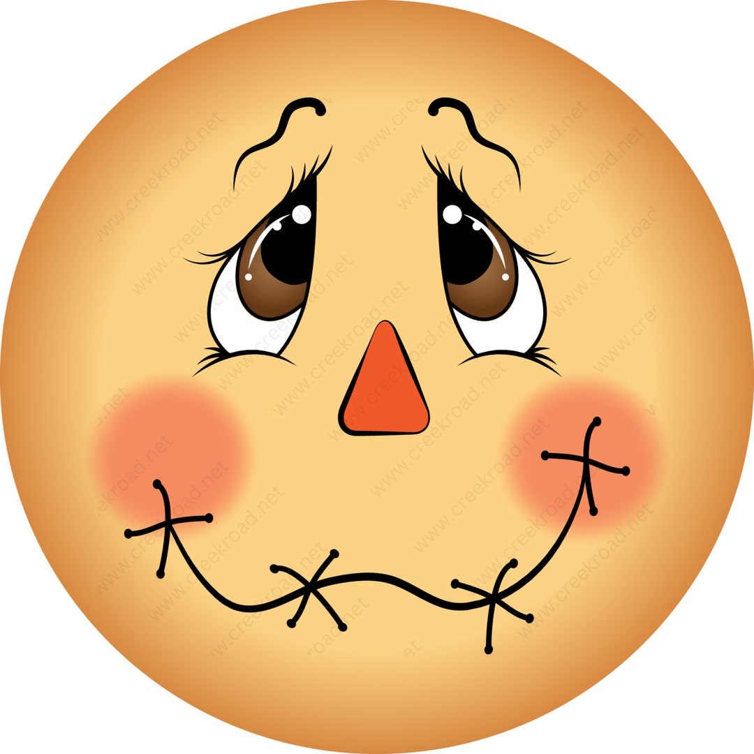 Scarecrow Face Brown Eyes Wreath Sign-fall-sublimation-attachment-round ...