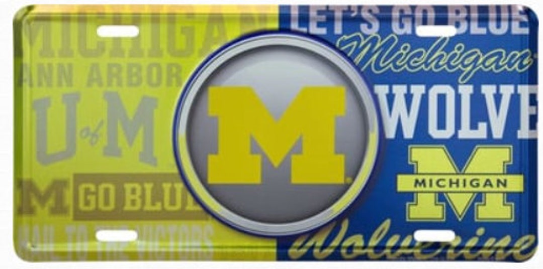 Michigan Wolverines Bullseye License Plate Officially Licensed 12"x 6 ...