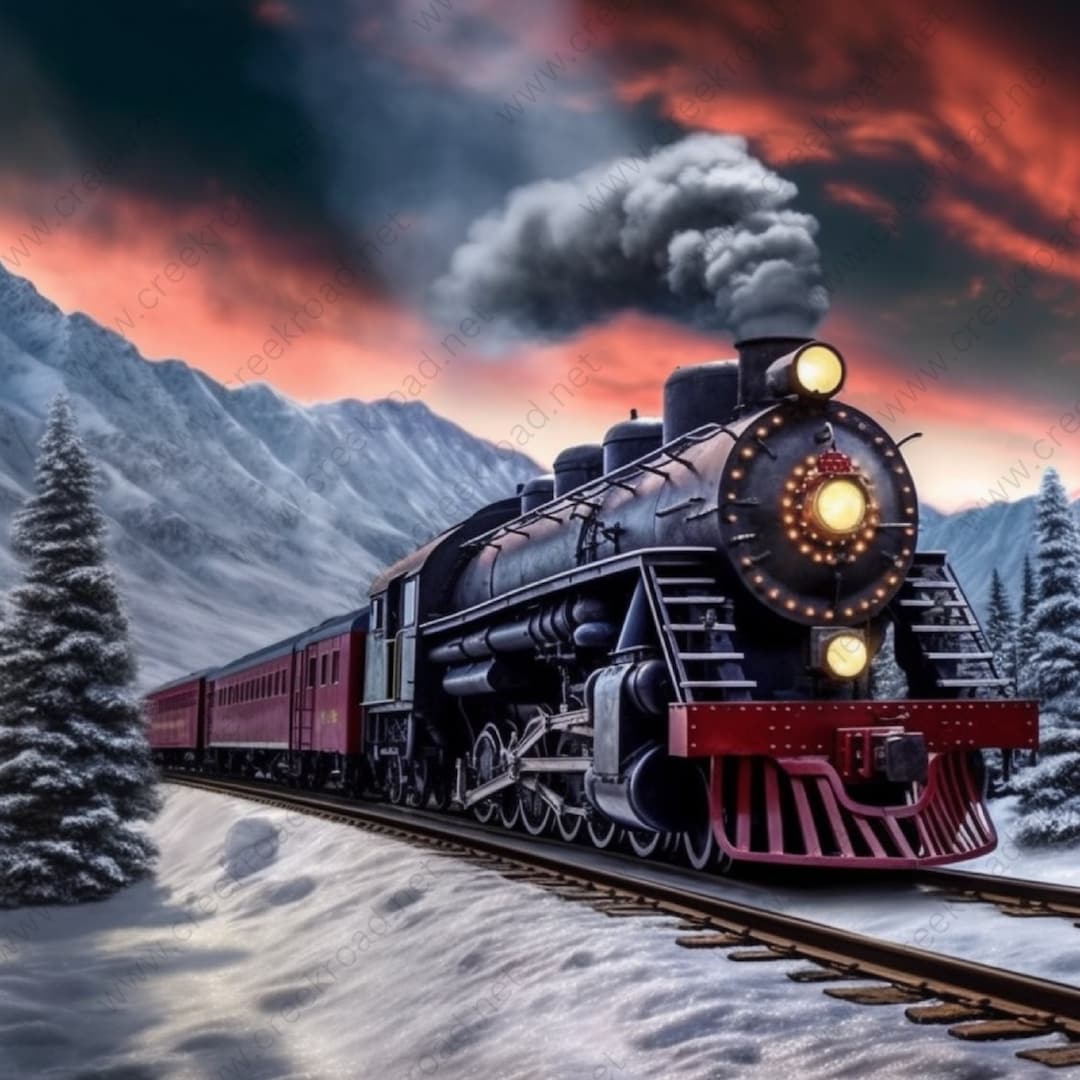 Christmas Winter Express Train 10"x10" Square Wreath Sign-holiday ...