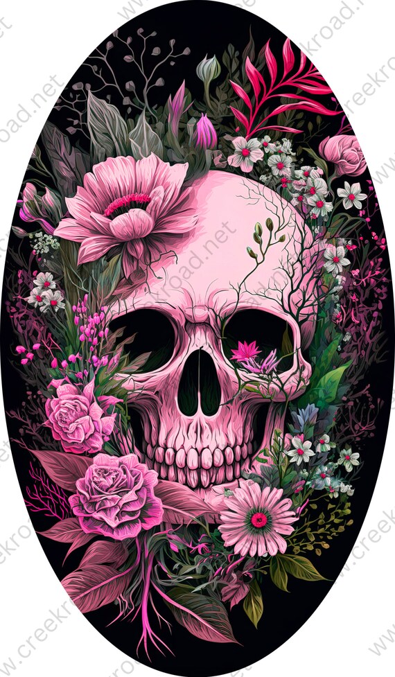 Skull And Flowers Background