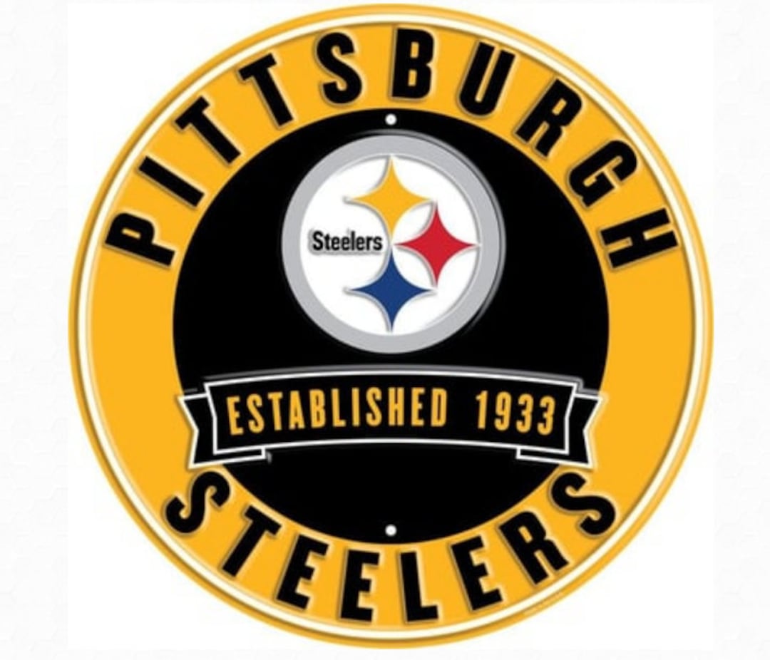 12" Diameter Pittsburg Steelers Officially Licensed Pro Football Sign ...