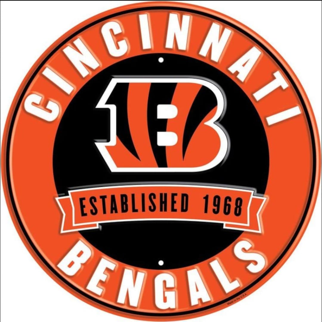 12" Diameter Cincinnati Bengals Officially Licensed Pro Football Sign ...