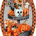 Boo Halloween Stacked Tray Pumpkins Candy Treats Gray Background ...