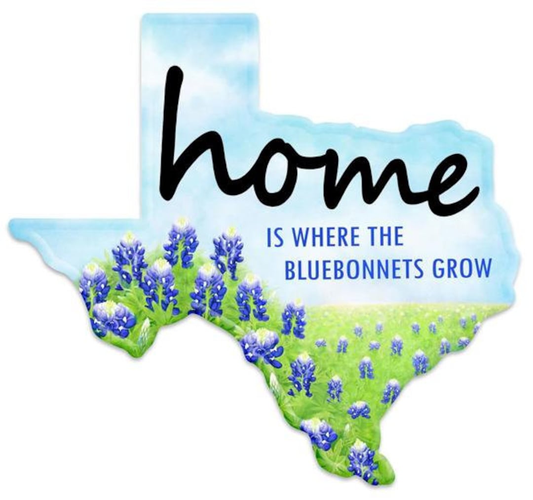 Home is Where the Bluebonnets Grow Texas Shaped Sign 12.50"l X 11.50"h ...
