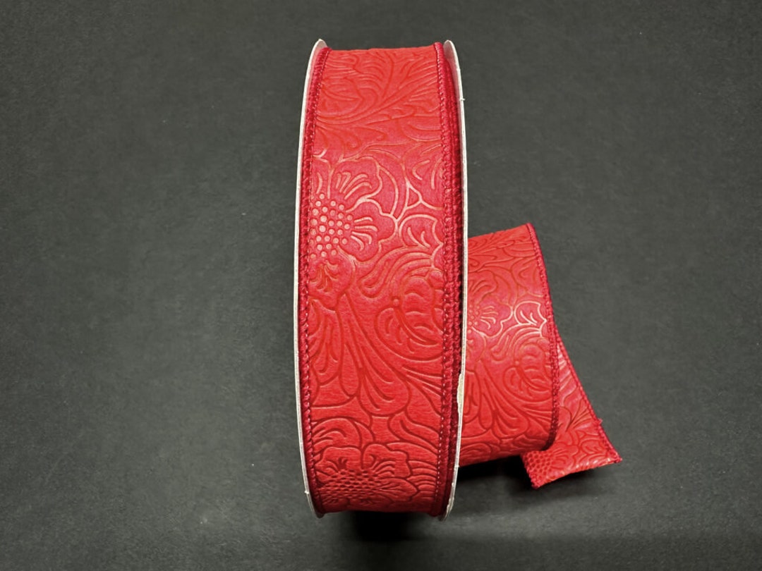 1.5" X 50yd Wired Ribbon-embossed Flower Breeze Ribbon-841-09-465-red ...