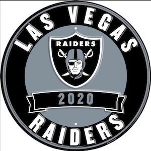 12" Diameter Las Vegas Raiders Officially Licensed Pro Football Sign ...