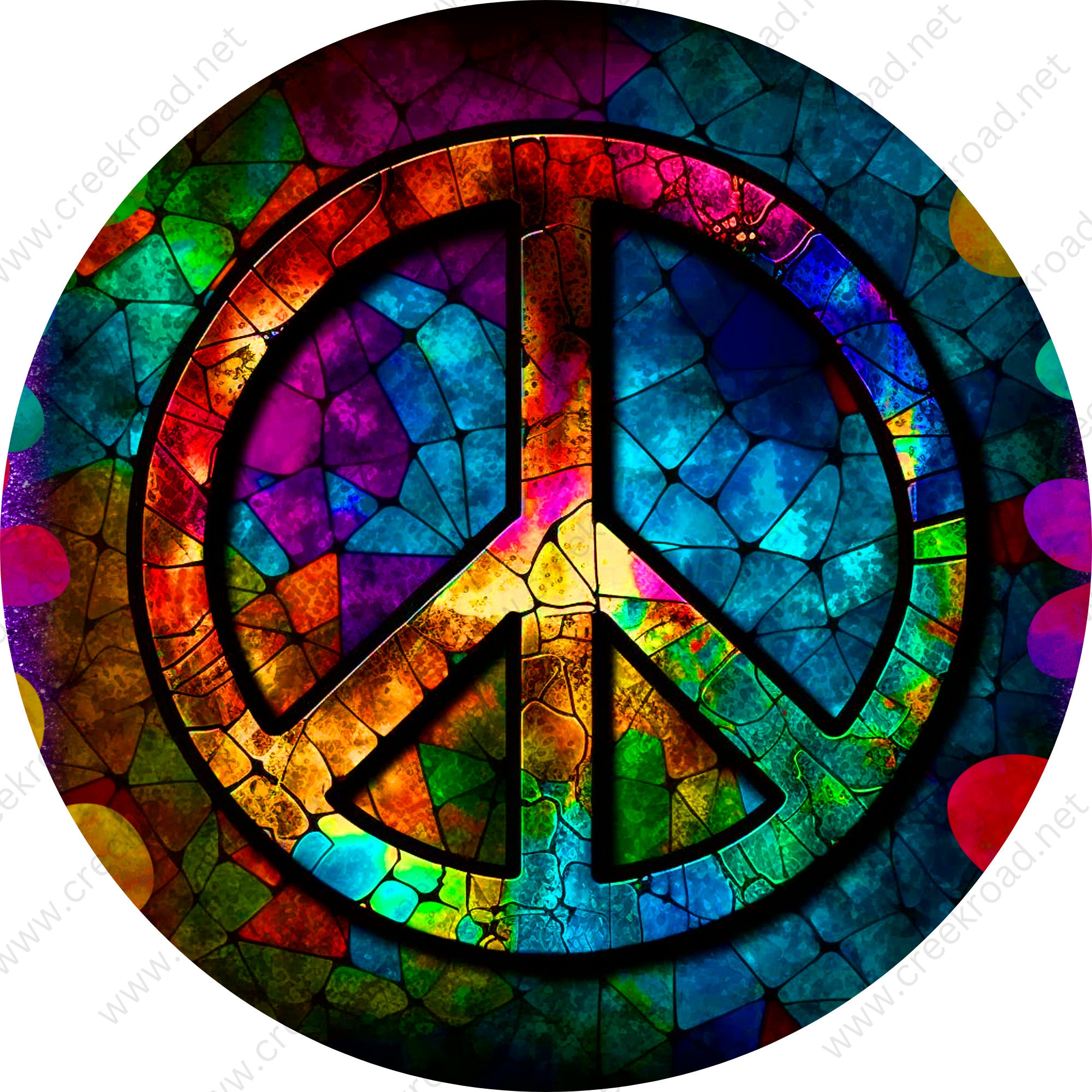 Colorful Tie Dye Peace Symbol Wreath Sign-multi - Etsy