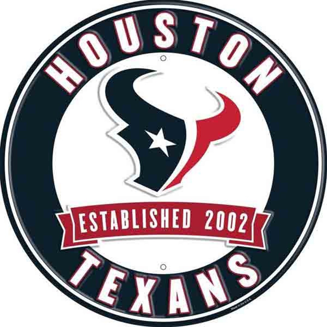 12" Diameter Houston Texans Officially Licensed Pro Football Sign ...