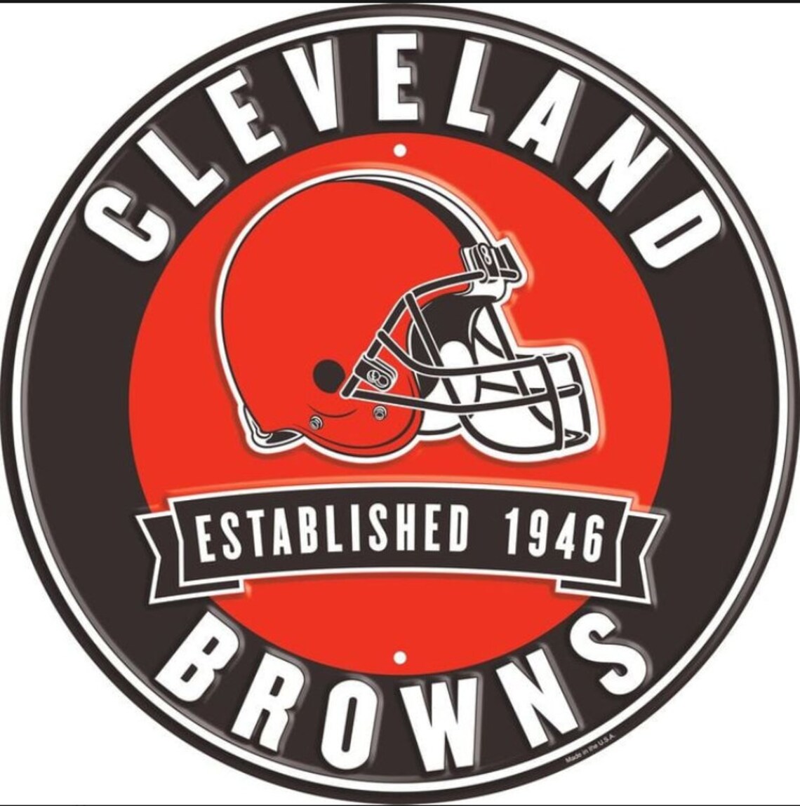 12" Diameter Cleveland Browns Officially Licensed Pro Football Sign ...