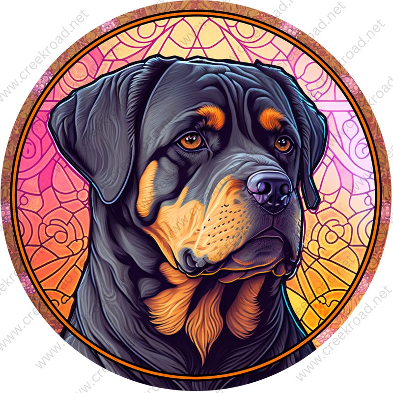 Rottweiler Stained Glass - Etsy
