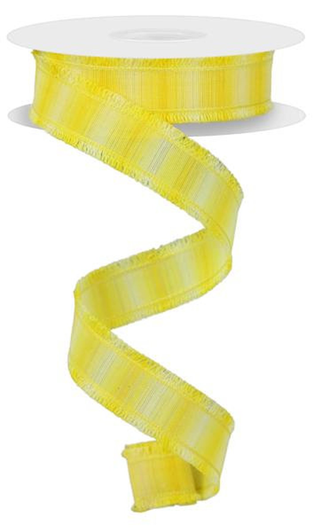 7/8" X 10yd Wired Ribbon-yellow Two-tone W/fuzzy Edge-rn586429-wreaths ...