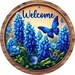 Welcome Texas Bluebonnets & Butterflies Wreath Sign-sublimation ...