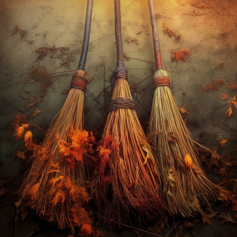 Witches Brooms of Three Wreath Sign-10" X 10" Square-halloween ...