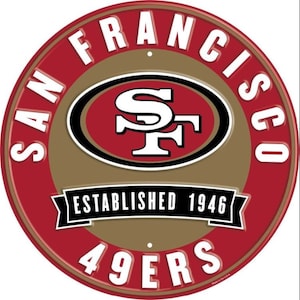 12" Diameter San Francisco 49ers Officially Licensed Pro Football Sign ...