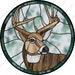 Whitetail Deer With Emerald Green Border Faux Stained Glass Wreath Sign ...