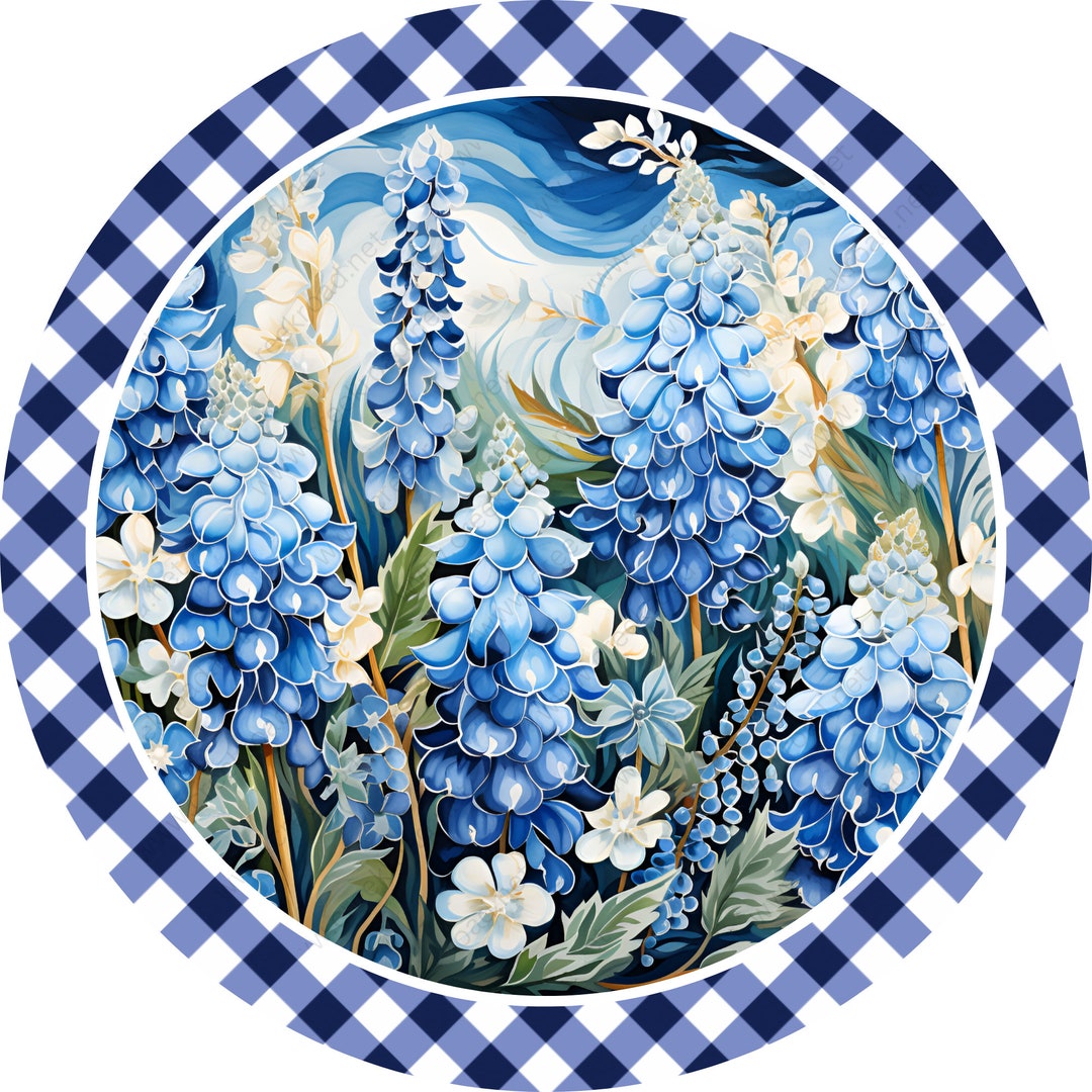 Texas Bluebonnet Wreath Sign-2 Options-sublimation-spring-attachment ...