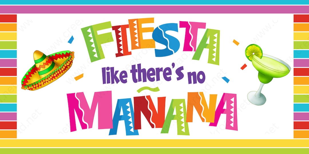Fiesta Like There's No Mañana Wreath Sign-6"x12" Rectangle-san Antonio ...