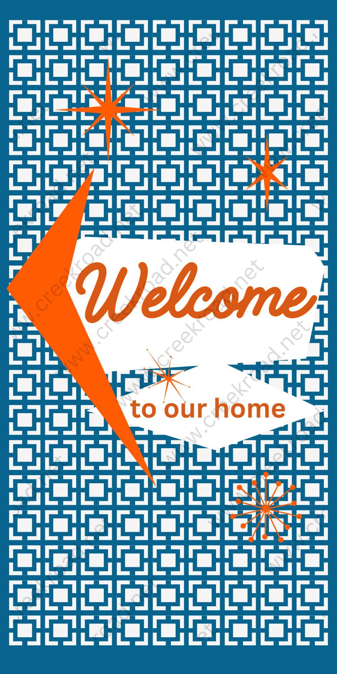 Welcome to Our Home Mid-century Modern Wreath Sign-choose YOUR ...
