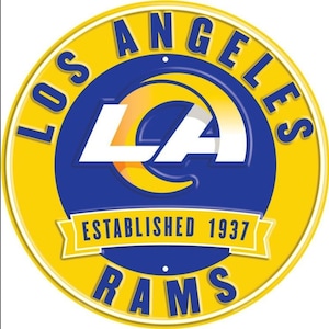 12" Diameter Los Angeles Rams Officially Licensed Pro Football Sign ...