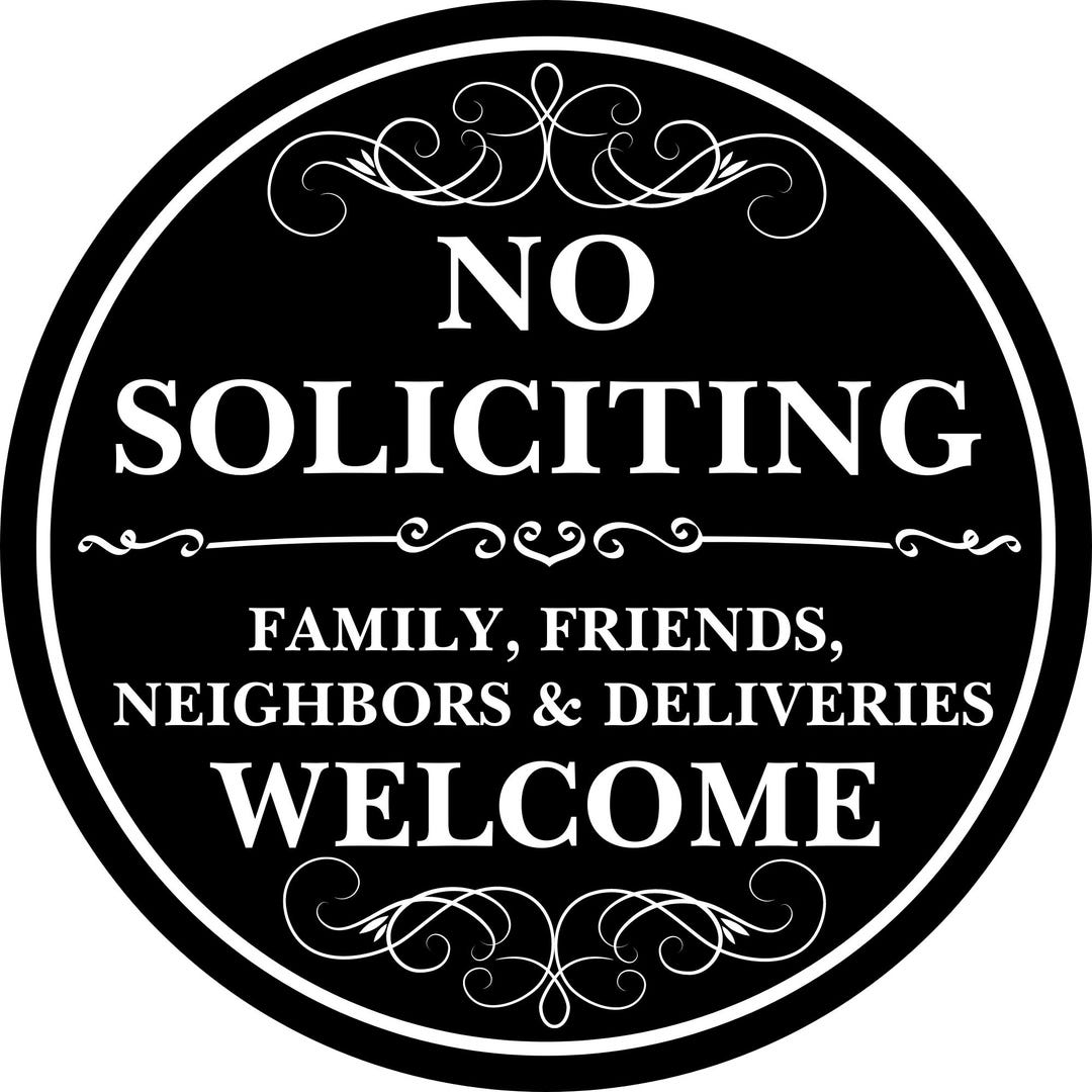 No Soliciting Family, Friends, Neighbors & Deliveries Welcome Wreath ...