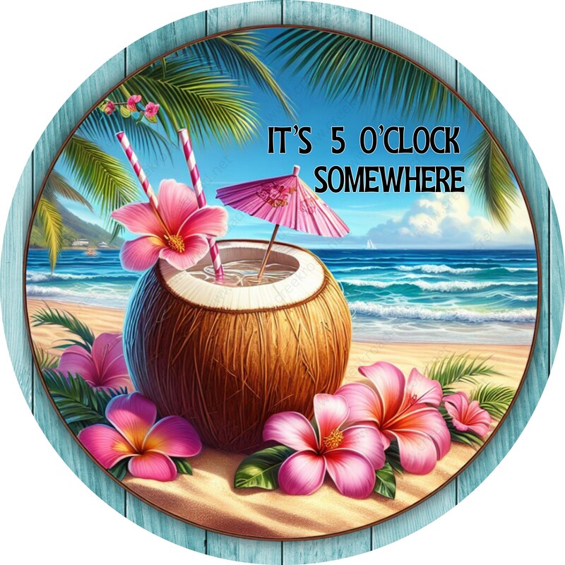 5 Oclock Somewhere Sign - Etsy