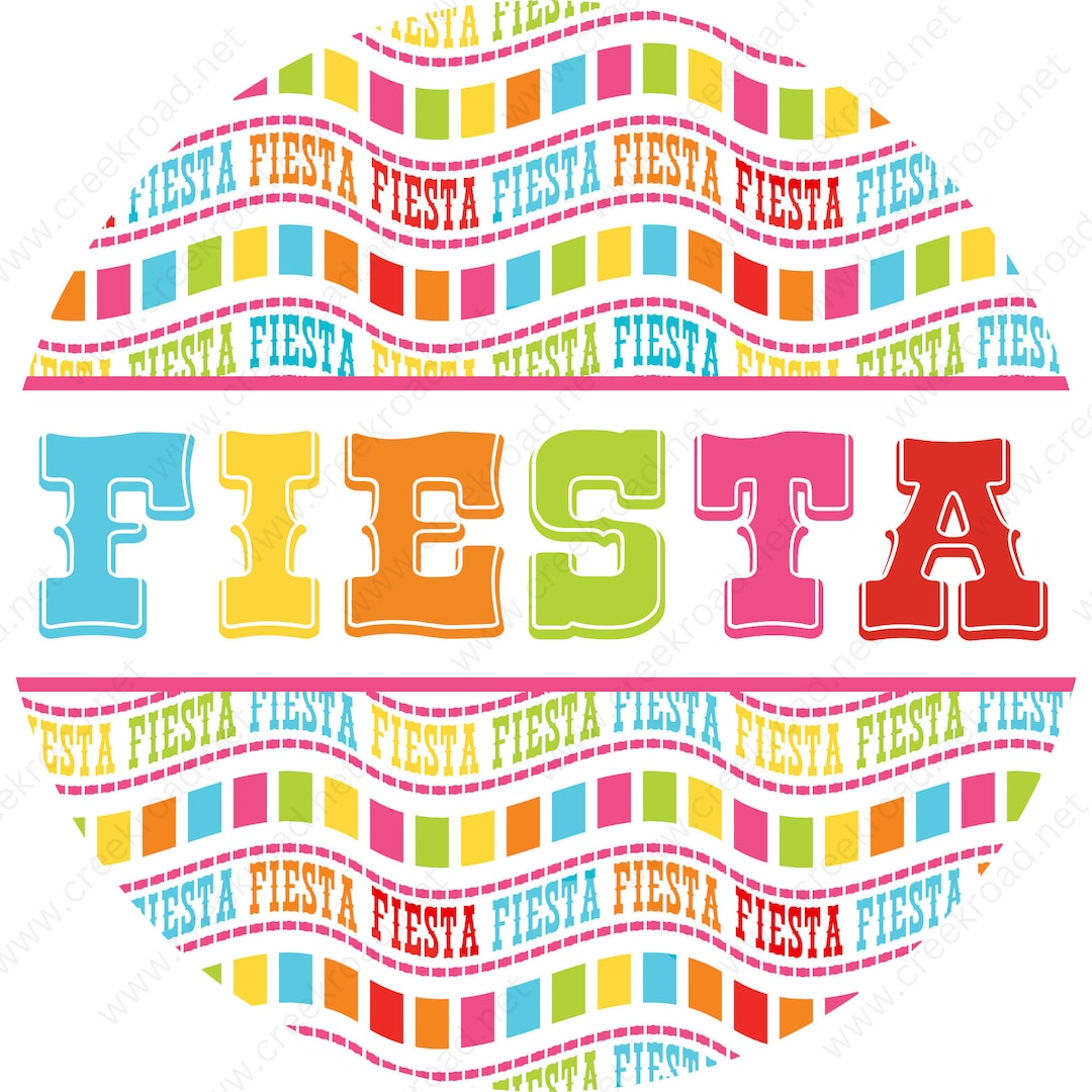 Colorful Fiesta Celebration Wreath Sign-san Antonio-sublimation-decor ...