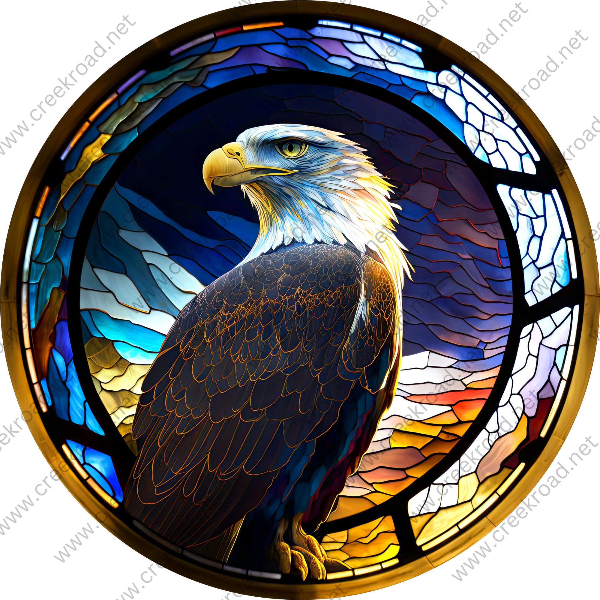 Fierce American Bald Eagle Perched With Blue Skies FAUX - Etsy