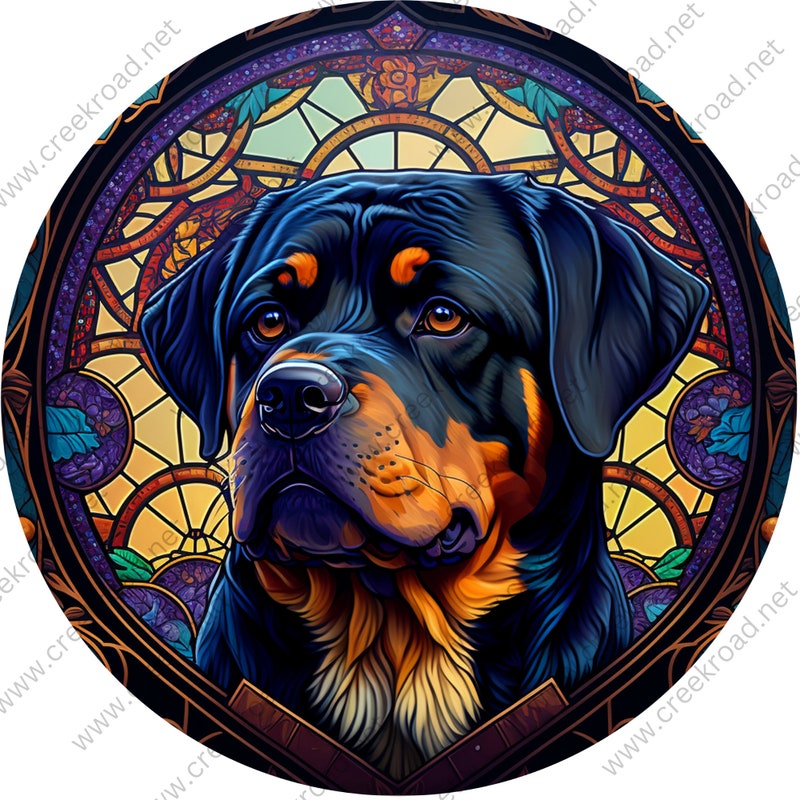 Rottweiler Stained Glass - Etsy