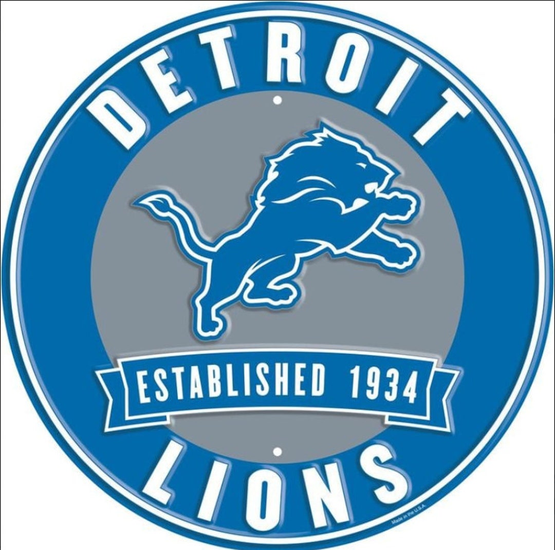 12" Diameter Detroit Lions Officially Licensed Pro Football Sign-sports ...