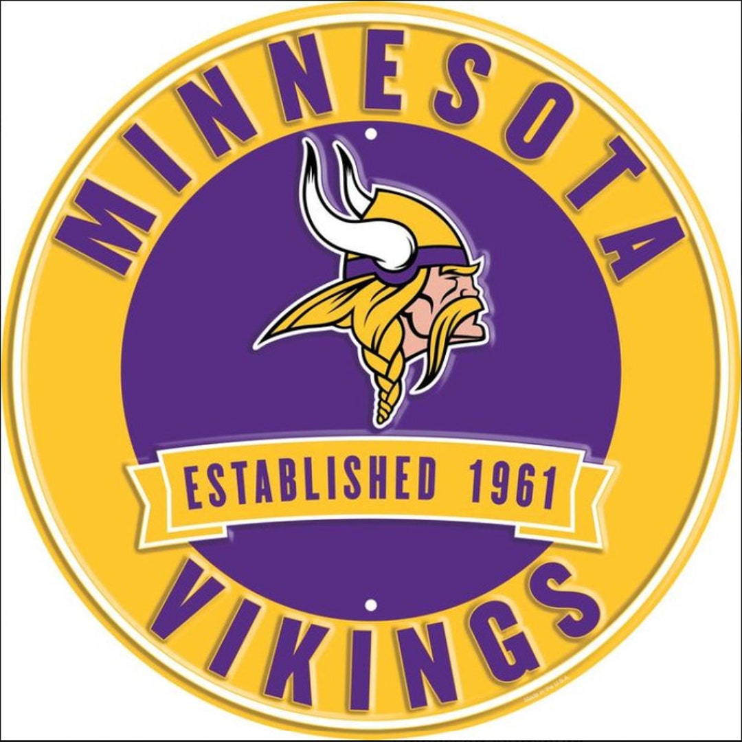 12" Diameter Minnesota Vikings Officially Licensed Pro Football Sign ...