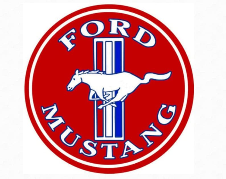Ford Mustang Red Round Sign - 12" Diameter - Etsy
