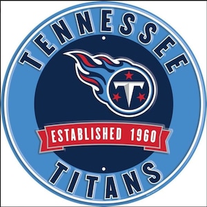12" Diameter Tennessee Titans Officially Licensed Pro Football Sign ...